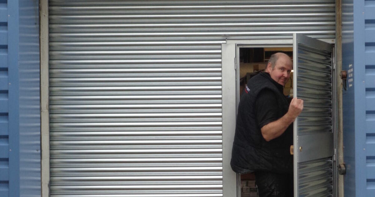 Roller Shutter Door with Pedestrian Access | Security Direct